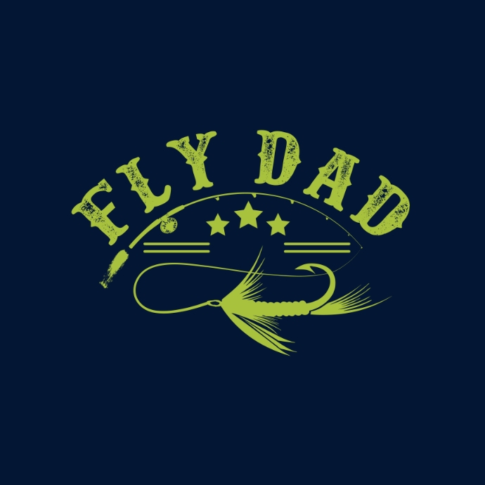 Copy of Fly Dad | Hook the Salmon | Fish Logo T-shirt | PosterMyWall